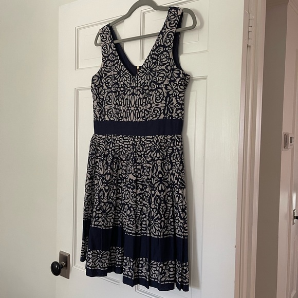 Taylor | Dresses | Navy Blue Blockprint Dress By Taylor | Poshmark